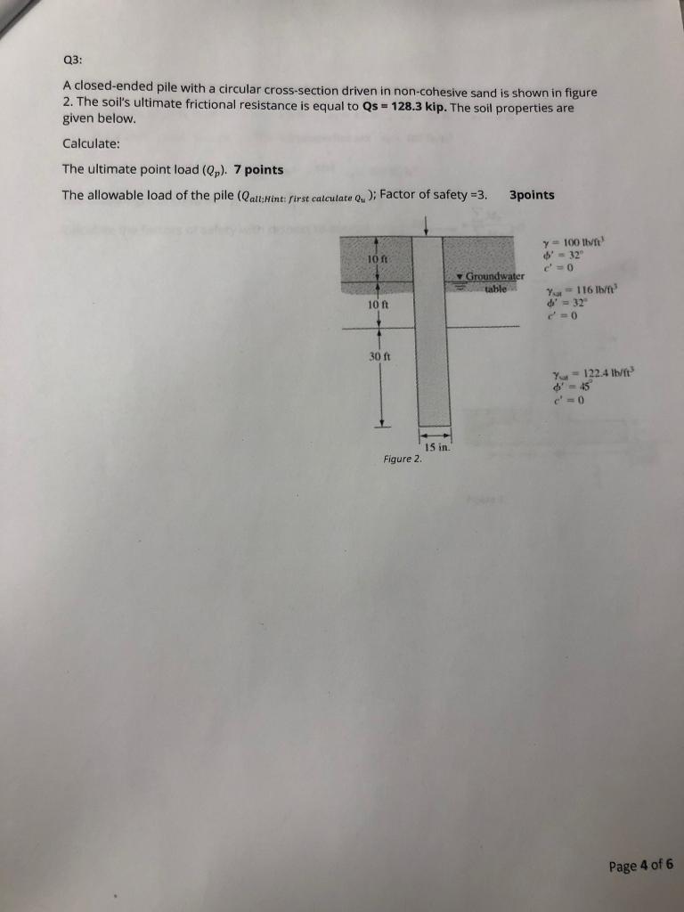 Solved Q3: A closed-ended pile with a circular cross-section | Chegg.com