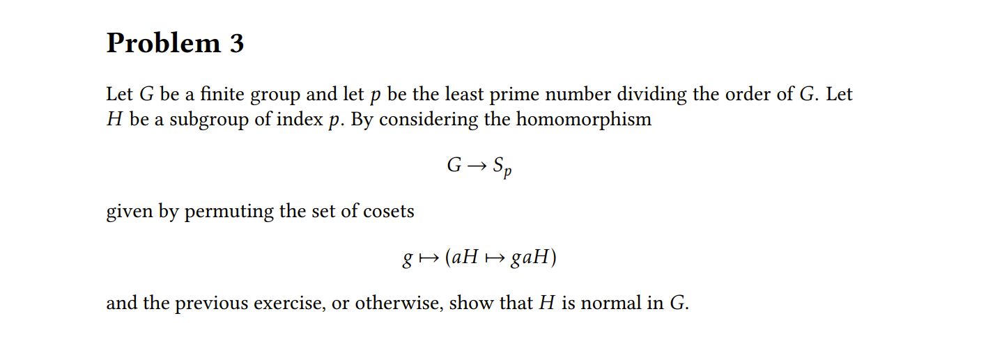 Solved Let G be a finite group and let p be the least prime | Chegg.com