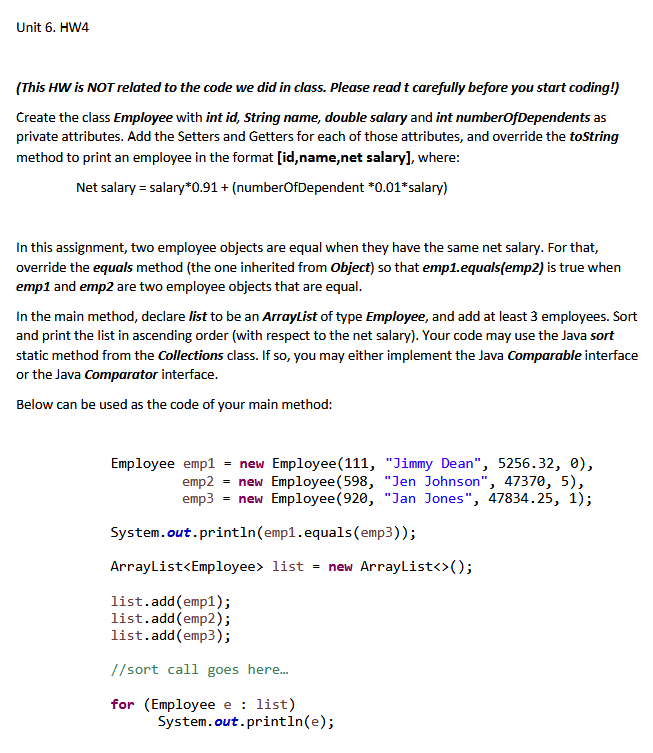 Solved Unit 6. HW4 (This HW is NOT related to the code we | Chegg.com