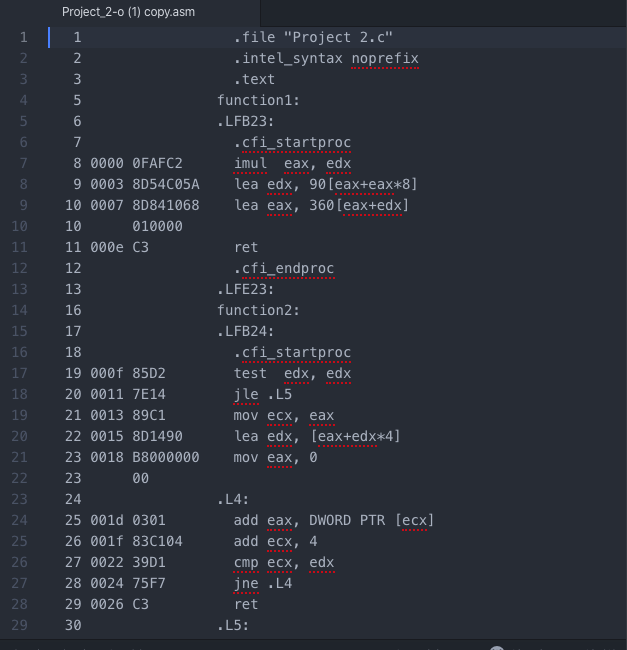 Project_2-0 (1) copy.asm align 4 .LCO: .string | Chegg.com