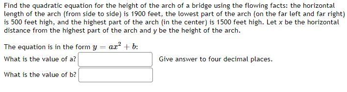 Solved Find the quadratic equation for the height of the | Chegg.com