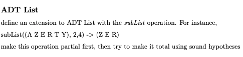Solved ADT List define an extension to ADT List with the | Chegg.com