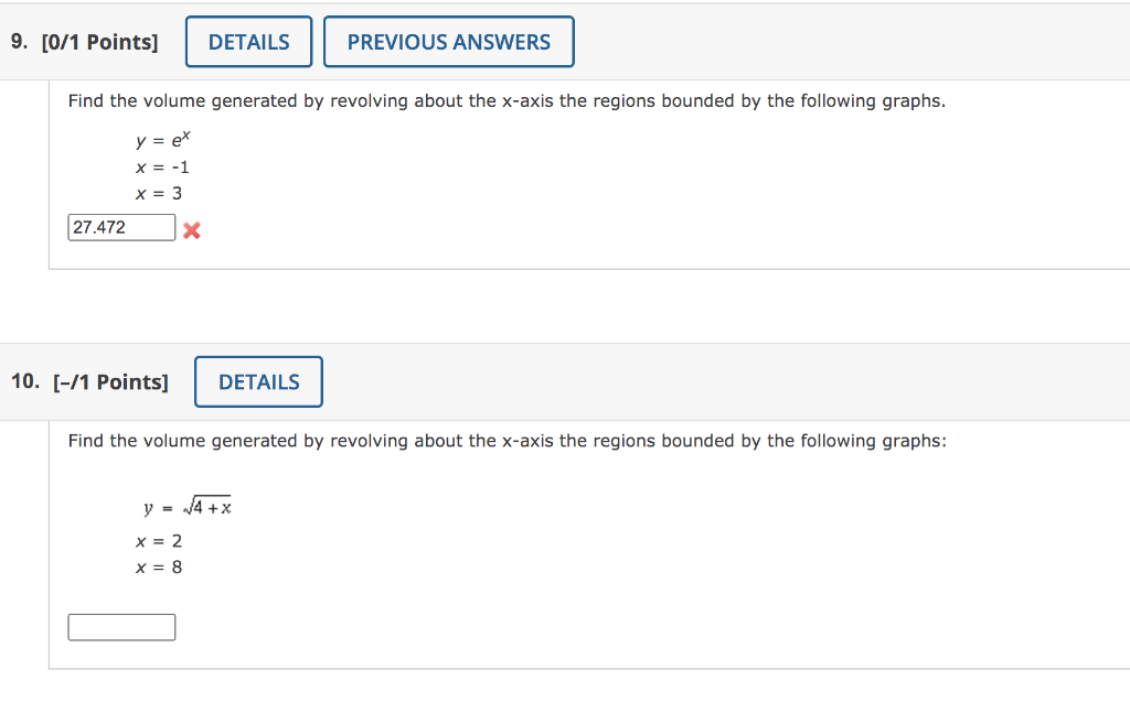 Solved 9. [0/1 Points] DETAILS PREVIOUS ANSWERS Find the | Chegg.com