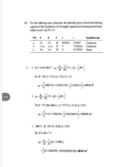 Solved 31 For the following cases, determine the allowable | Chegg.com