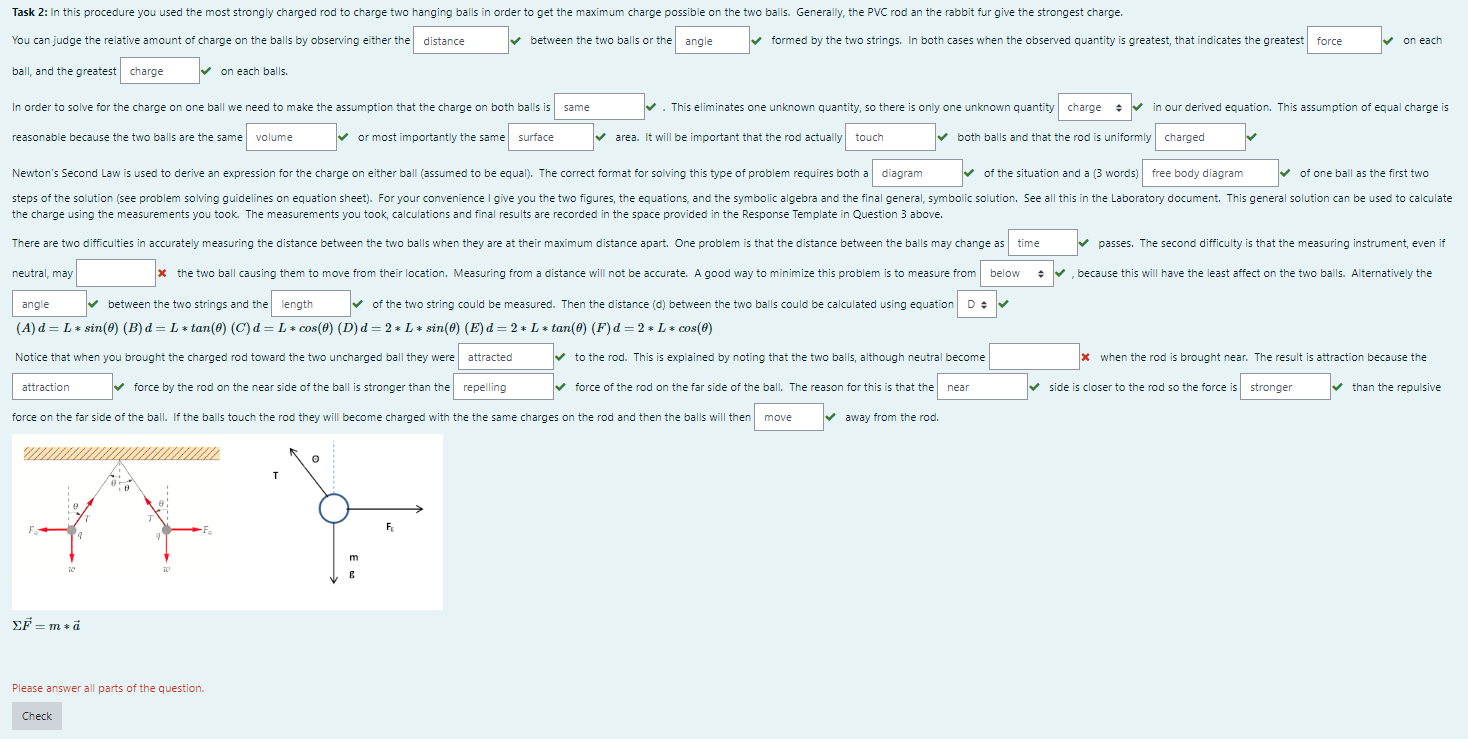Solved the charge using the measurements you took. The | Chegg.com