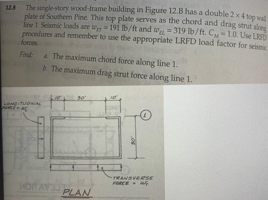 Solved 12.8 The single-story wood-frame building in Figure | Chegg.com