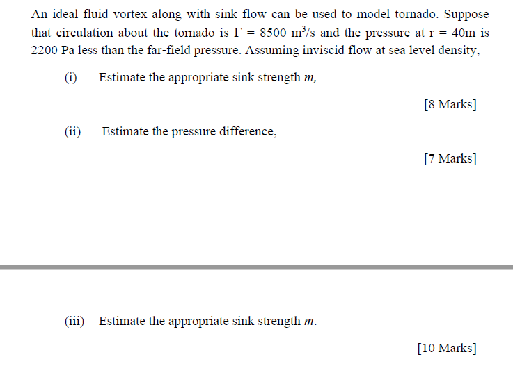 An ideal fluid vortex along with sink flow can be | Chegg.com