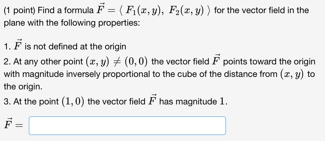 Solved Find A Formula F⃗ F1 X Y F2 X Y F → F 1