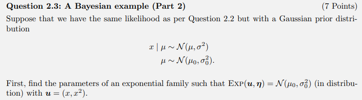 Solved Question 2.3: A Bayesian example (Part 2) (7 Points) | Chegg.com