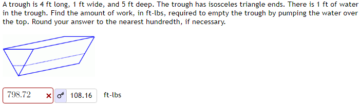 Solved A trough is 4ft long, 1ft wide, and 5ft deep. The | Chegg.com