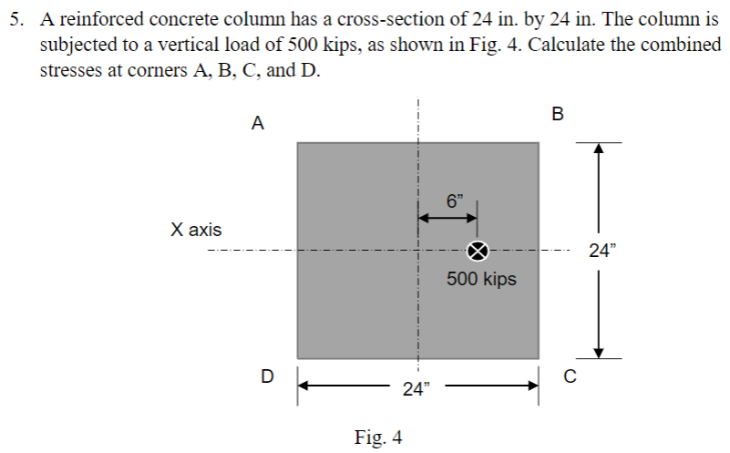 Solved 5. A reinforced concrete column has a cross-section | Chegg.com