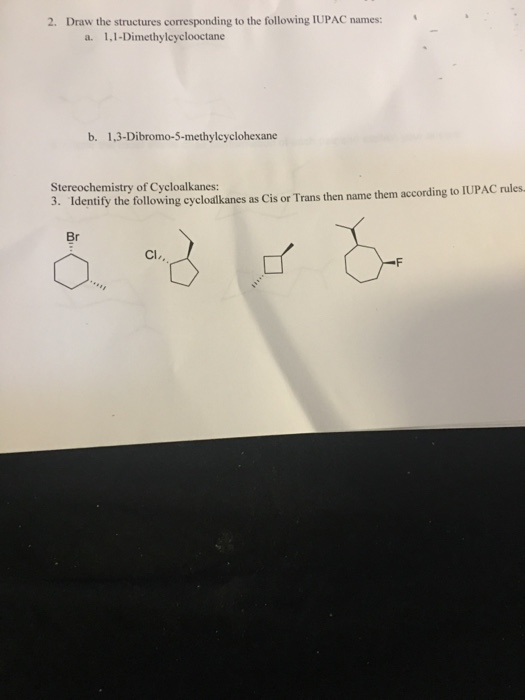 Solved 2. Draw the structures corresponding to the following | Chegg.com