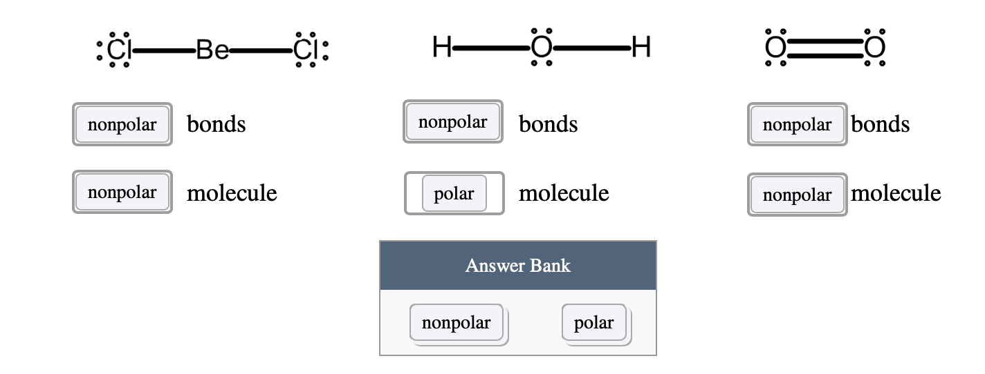 Solved nonpolar bonds nonpolar bonds nonpolar bonds nonpolar | Chegg.com