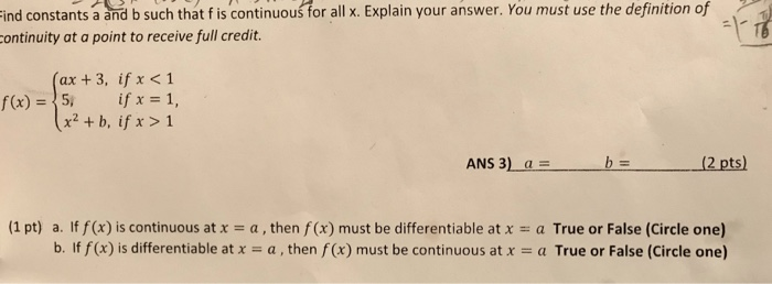 Solved f is continuous for all x. Explain your answer. You | Chegg.com