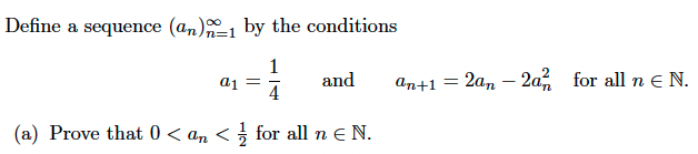 Solved Define a sequence (an)n=1∞ by the conditions a1=41 | Chegg.com