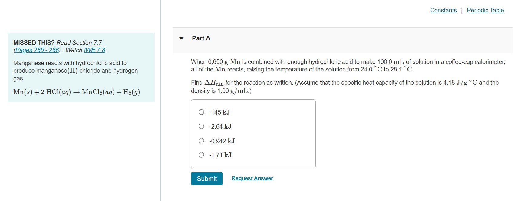 Solved MISSED THIS? Read Section 7.7 Part A (Pages 285 - | Chegg.com