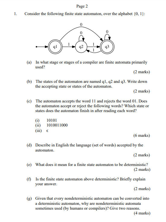 Solved Consider the following finite state automaton, over | Chegg.com Solved Consider the following finite state automaton, over | Chegg.com