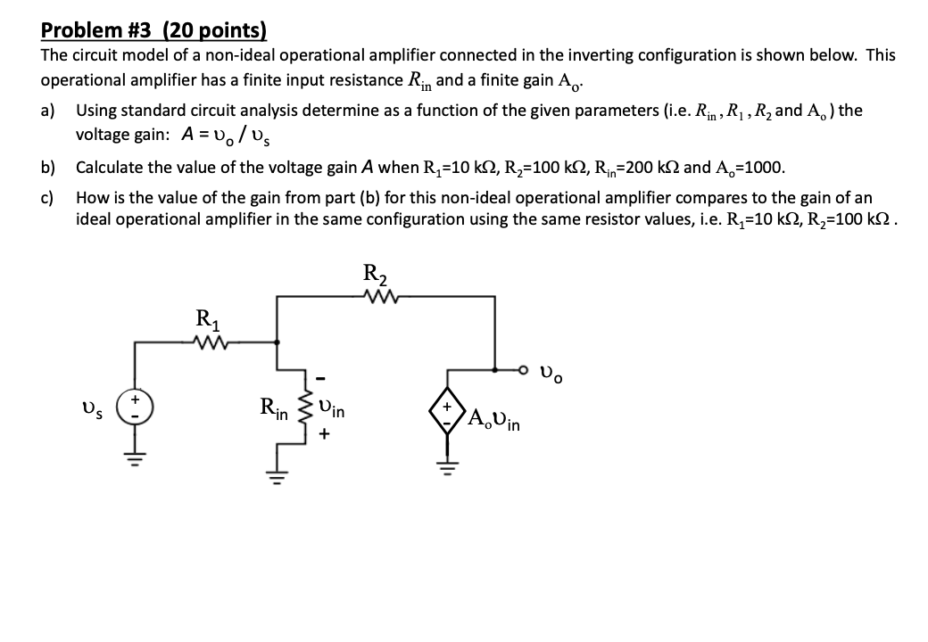 Solved Problem #3 (20 points) The circuit model of a | Chegg.com