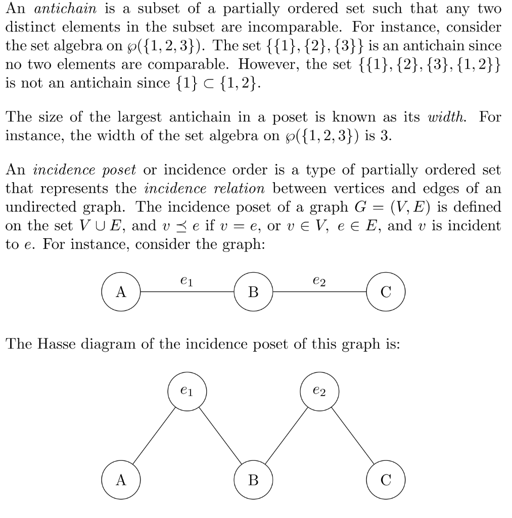 Solved An antichain is a subset of a partially ordered set | Chegg.com