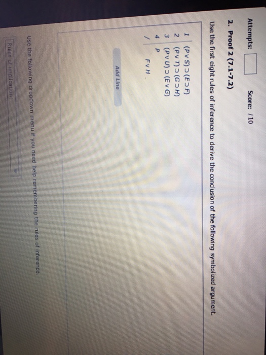 Solved Attempts: 2. Proof 2 (7.1-7.2) Use the first eight | Chegg.com