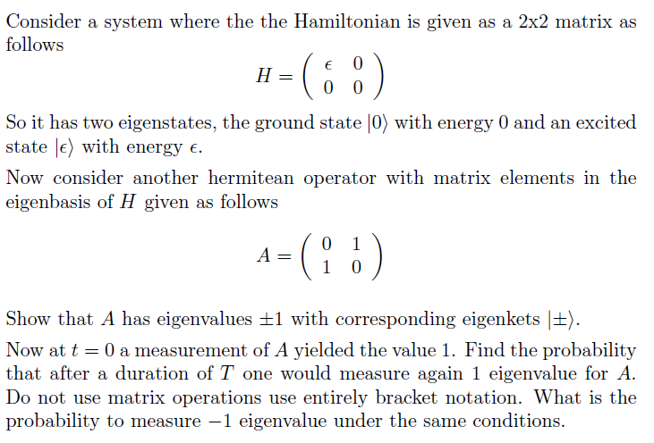 Solved Consider a system where the the Hamiltonian is given | Chegg.com