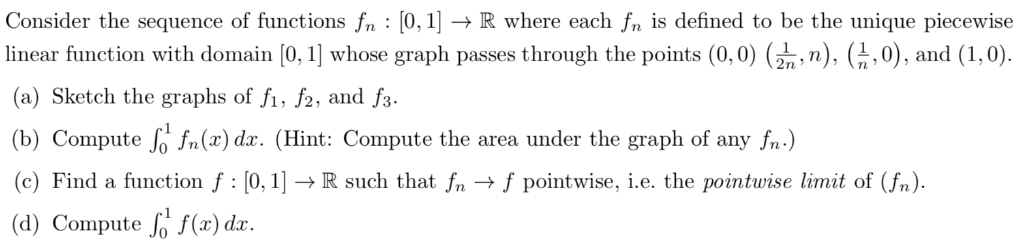 Solved Consider The Sequence Of Functions Fn [0 1 R Where