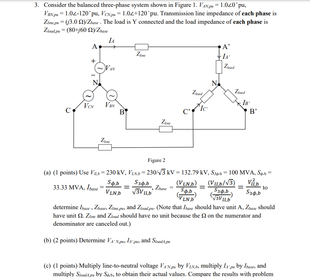 Solved 3. Consider the balanced three-phase system shown in | Chegg.com
