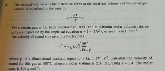 Solved The residual volume α is the difference between the | Chegg.com