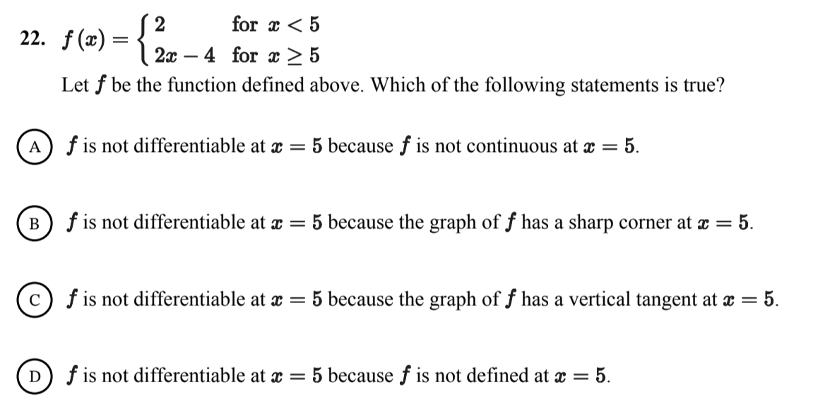 Solved 22. 2 for a 5 Let f be the | Chegg.com