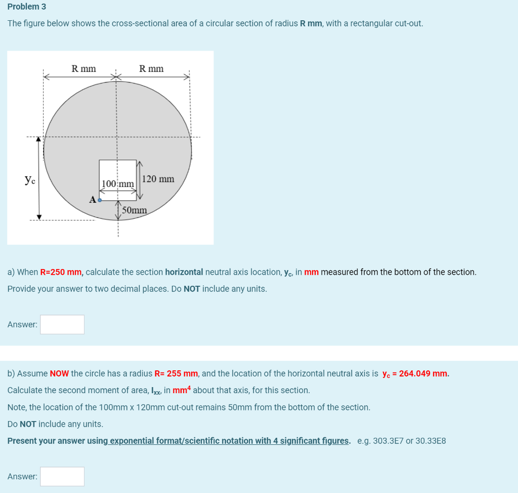 Solved Problem 3 The figure below shows the cross-sectional | Chegg.com