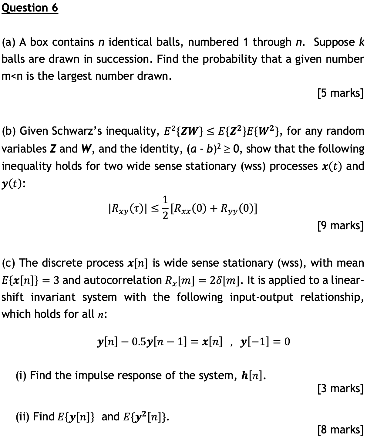 Solved (a) A box contains n identical balls, numbered 1 | Chegg.com