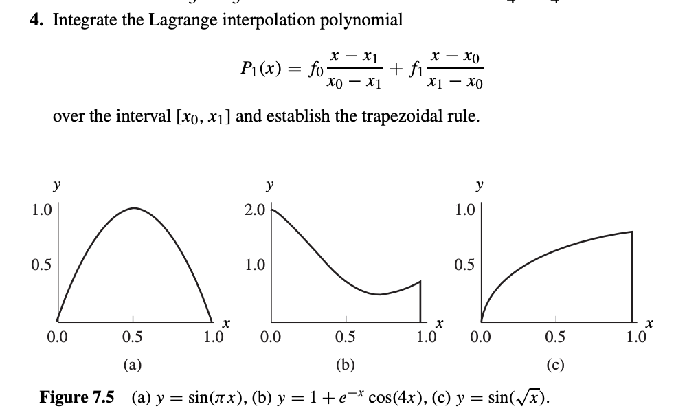 Solved 4. Integrate the Lagrange interpolation polynomial | Chegg.com