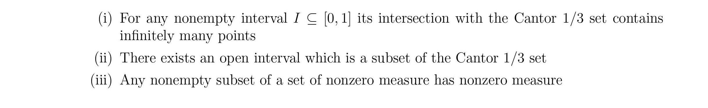 Solved (i) For any nonempty interval I C (0,1) its | Chegg.com