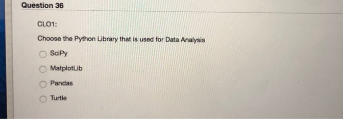 Solved Question 35 CLO5: Select which of the following | Chegg.com