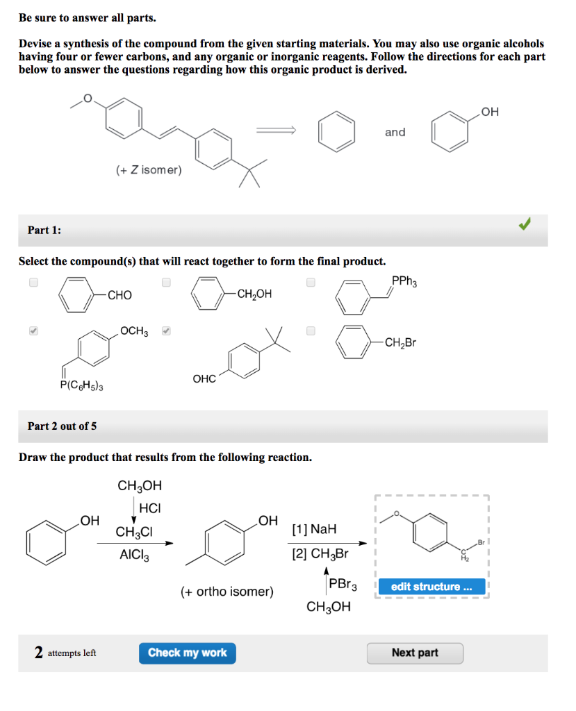 Solved Be sure to answer all parts. Devise a synthesis of | Chegg.com