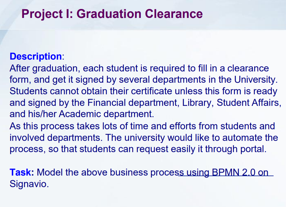 Solved Project I: Graduation ClearanceDescription:After | Chegg.com