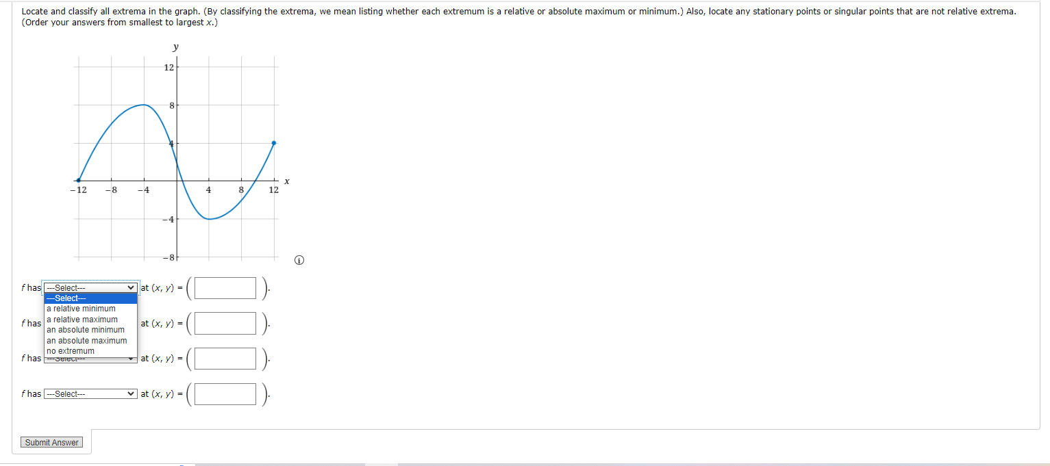 Solved (Order your answers from smallest to largest x.) | Chegg.com