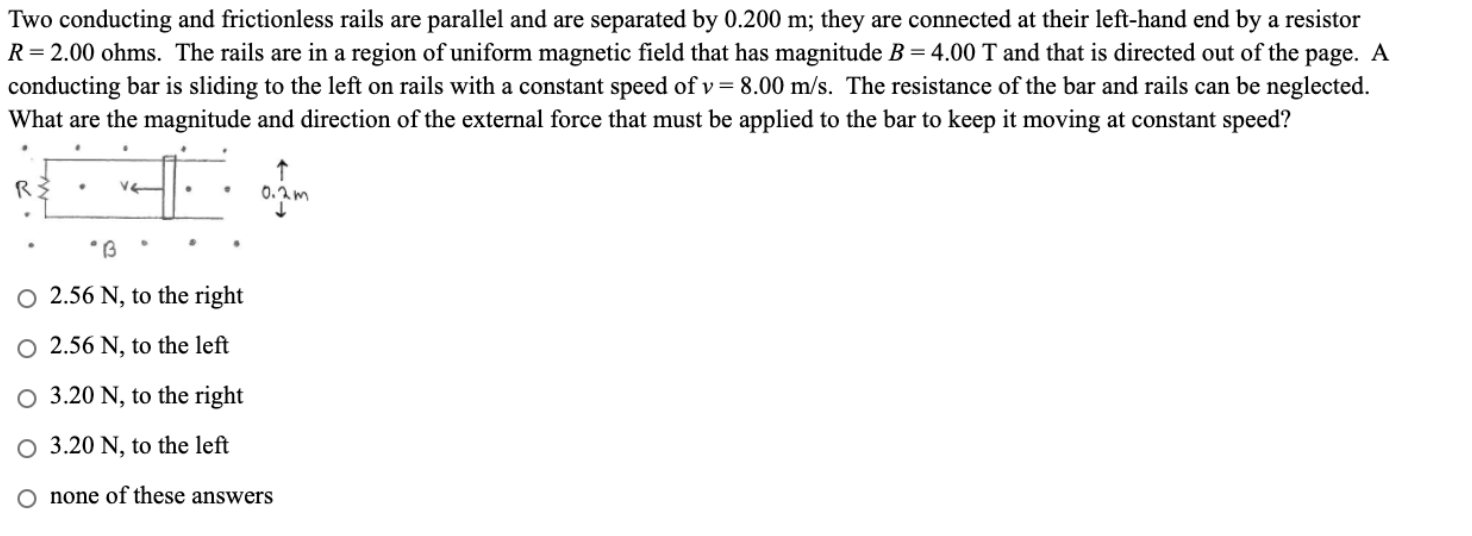 Solved Two conducting and frictionless rails are parallel | Chegg.com