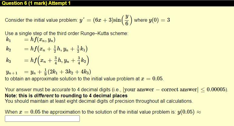 Solved Consider the initial value problem: y′=(6x+3)sin(6y) | Chegg.com