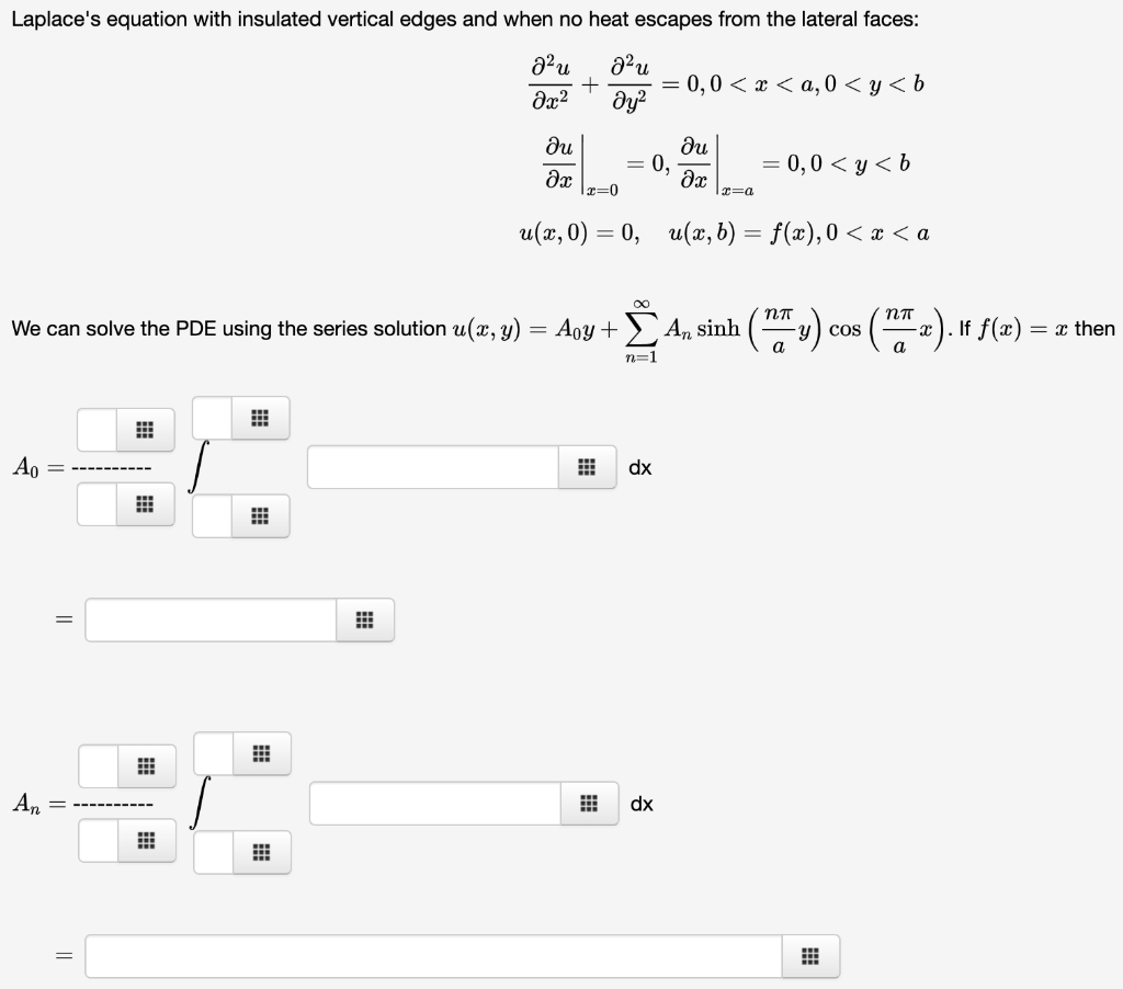 Solved ∂x2∂2u+∂y2∂2u=0,0 | Chegg.com