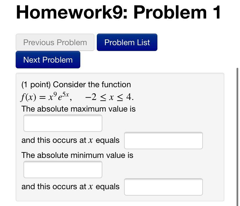 Solved Homework9: Problem 1 Previous Problem Problem List | Chegg.com