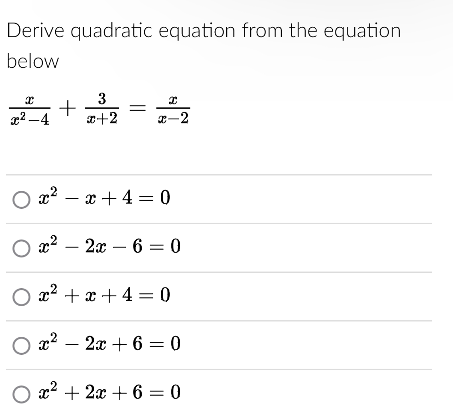 Solved Derive quadratic equation from the | Chegg.com