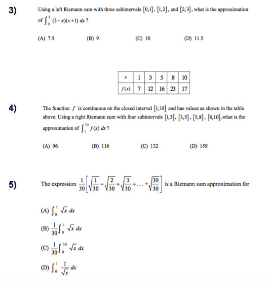 Solved 3) Using a left Riemann sum with three subintervals | Chegg.com