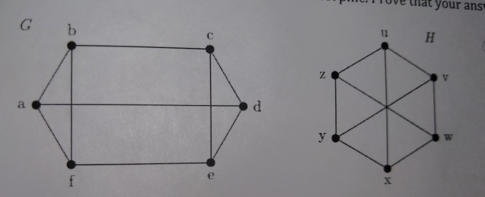 Solved decided whether graphs G and H are isomorphic. prove | Chegg.com