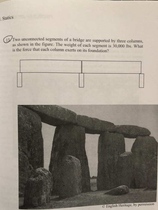 Solved Statics 13/Two unconnected segments of a bridge are | Chegg.com