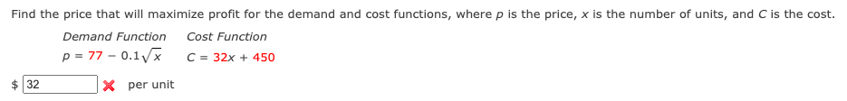 Solved need help solving. Find the price that will maximize | Chegg.com