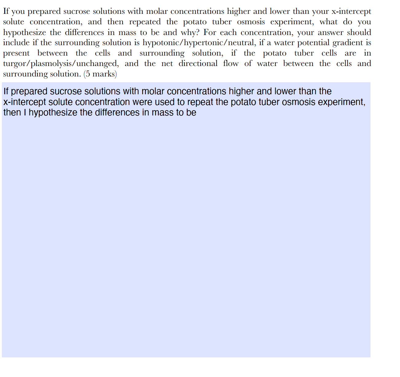 Solved If you prepared sucrose solutions with molar | Chegg.com