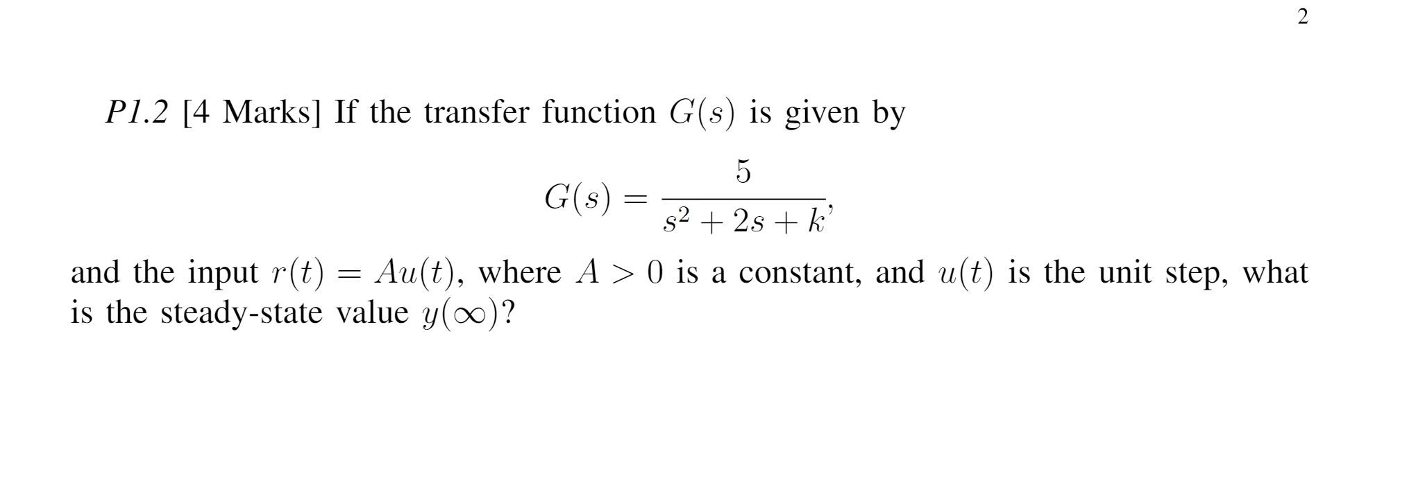 Solved 1) P1 [8 Marks]: A control system is represented by | Chegg.com
