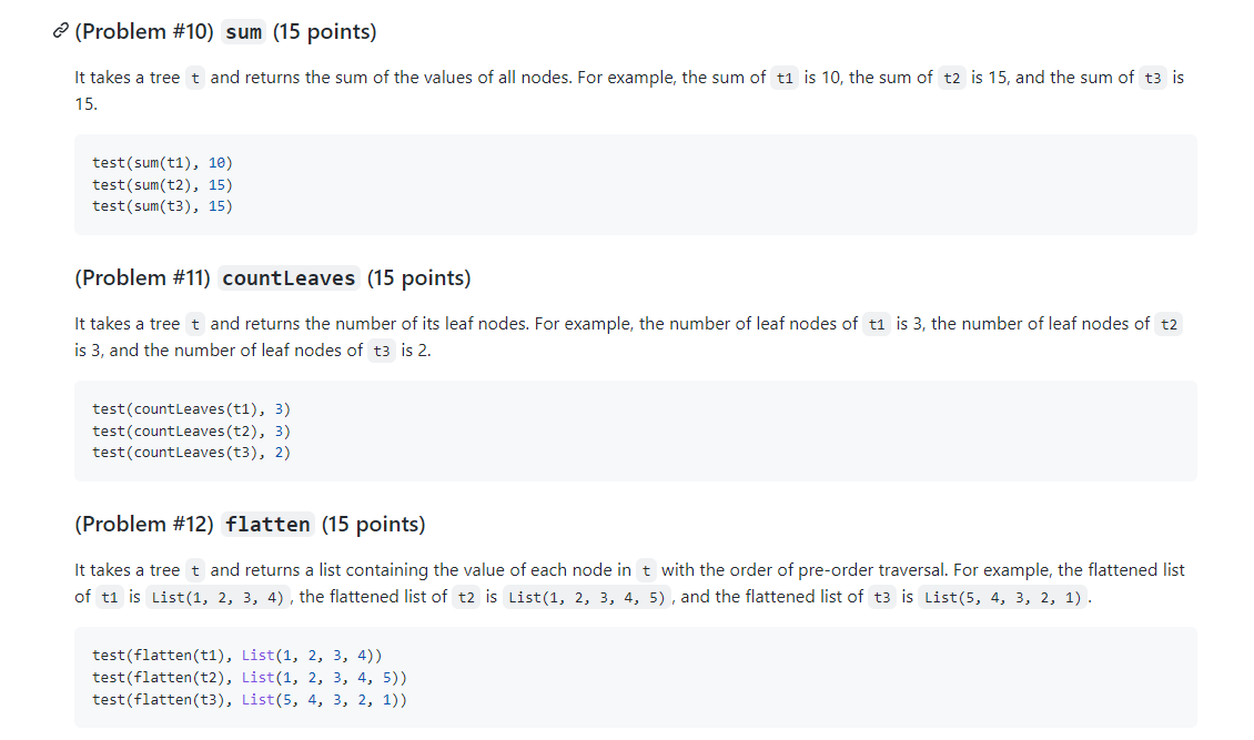 Solved The type represents a tree. A tree is either a | Chegg.com
