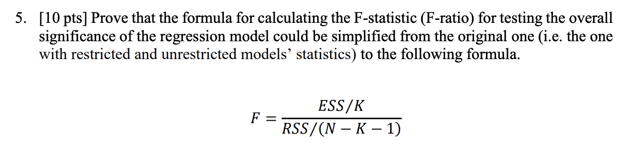 5. [10 pts] Prove that the formula for calculating | Chegg.com